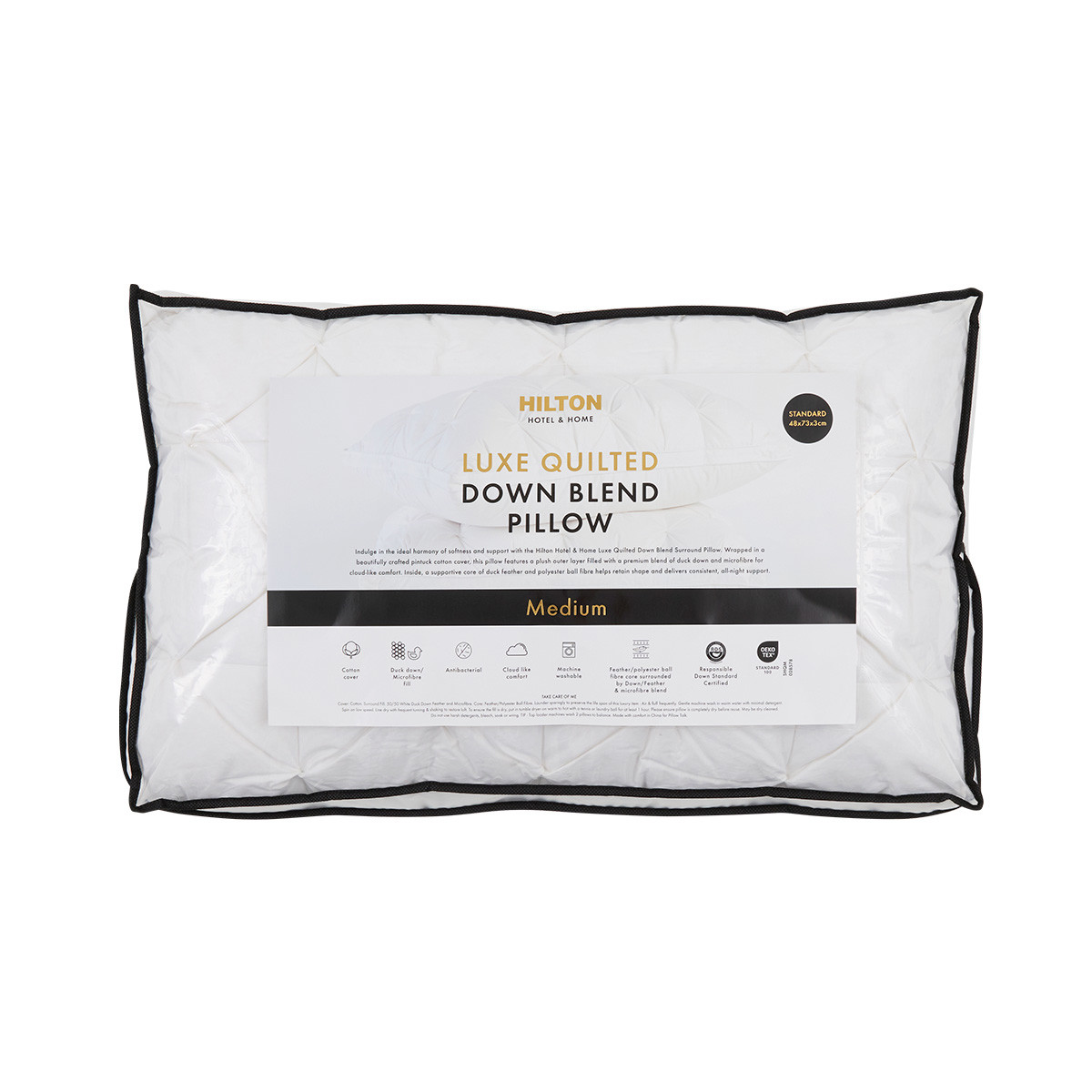 Hotel & Home Luxe Quilted Down Blend Pillow - Pillow Talk