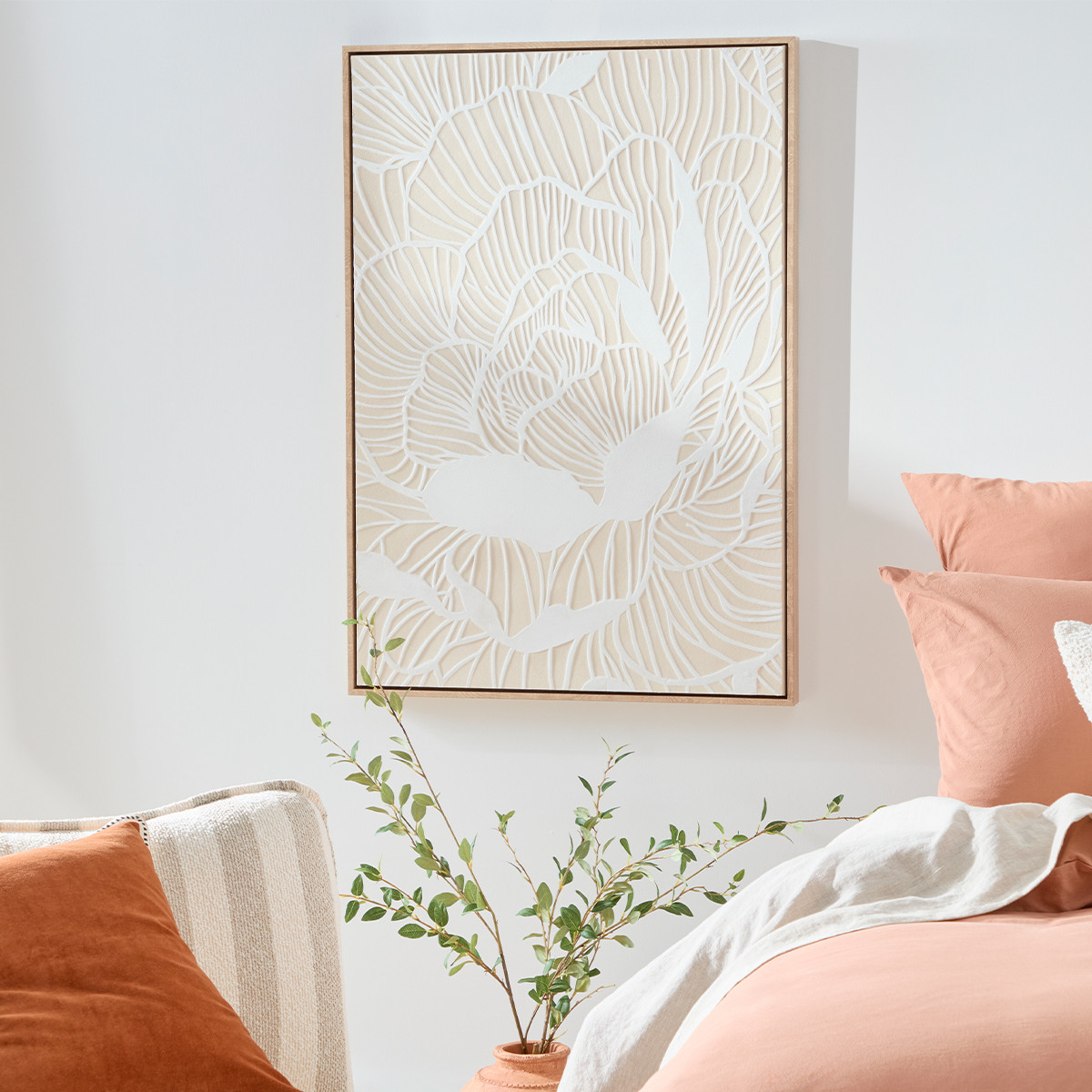 Contour Bloom Textured Wall Art - Pillow Talk