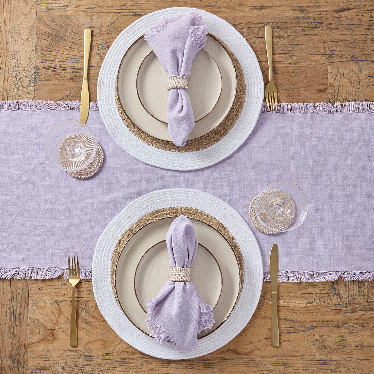 Ashra Lilac Fringed Napkin Set of 4 - Pillow Talk