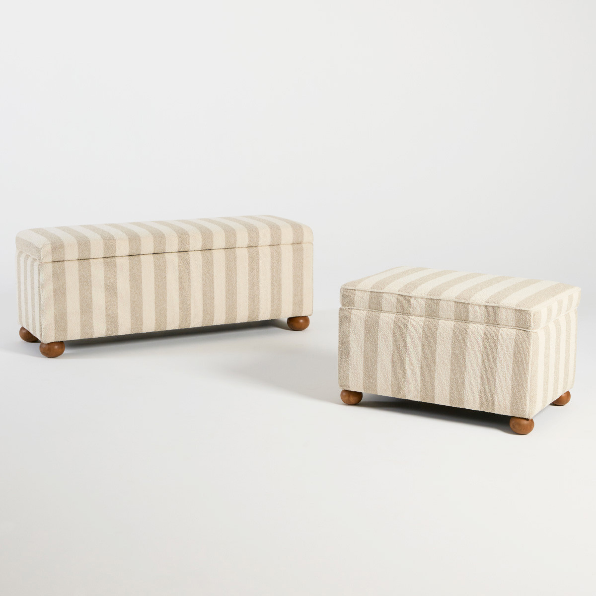 Adeline Stripe Storage Bench - Pillow Talk