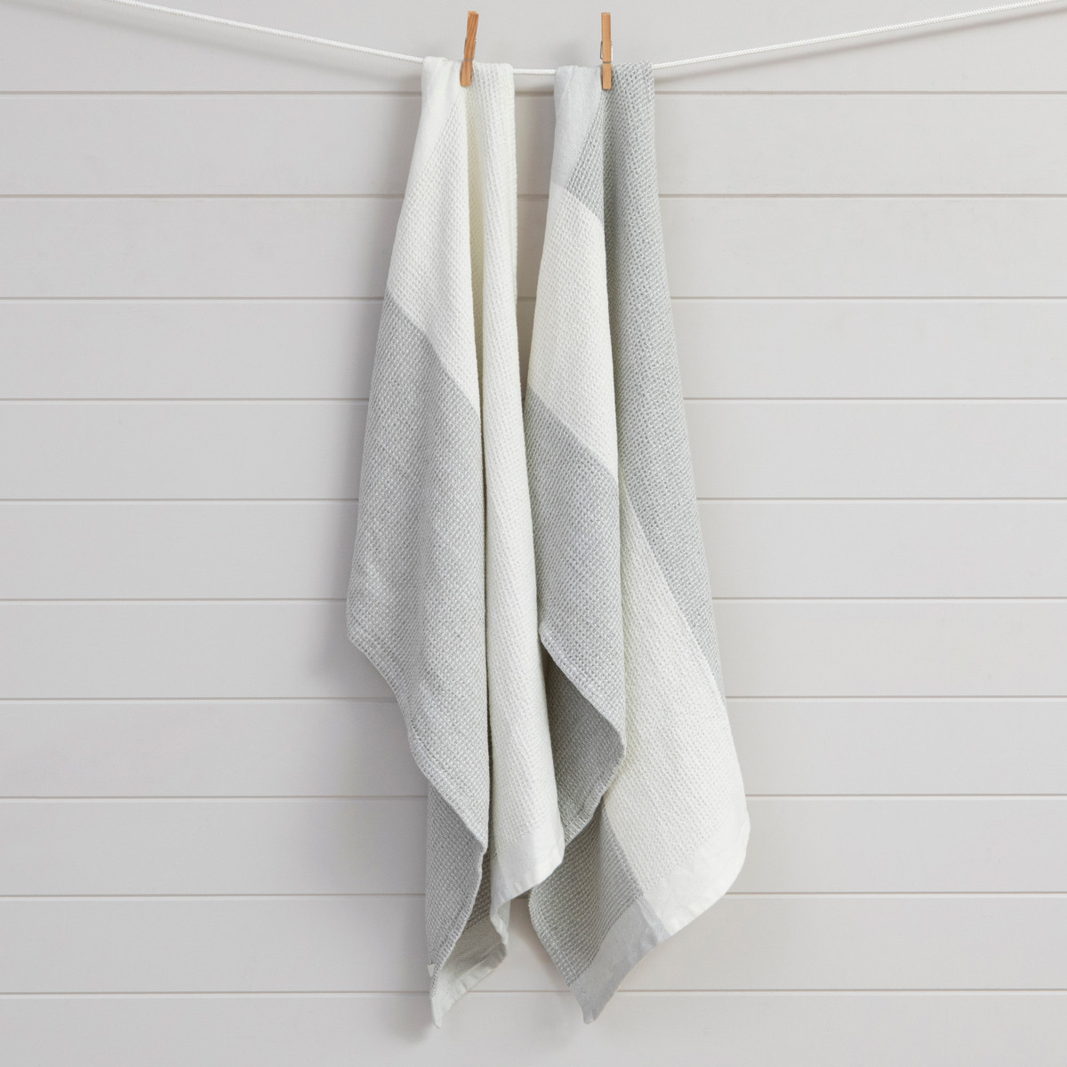 Duo Grey Waffle Tea Towel Set of 2 - Pillow Talk