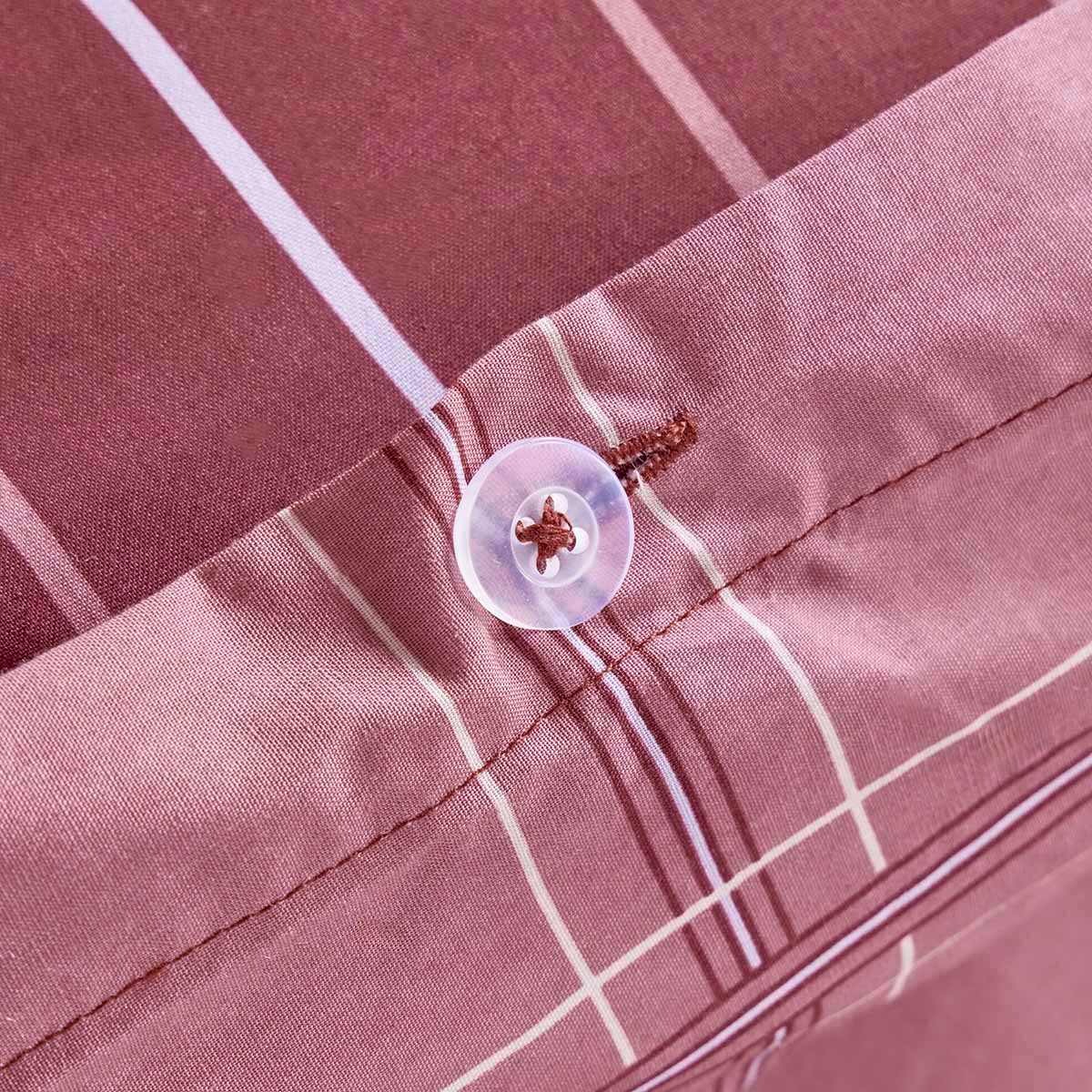 Charli Reversible Check/Stripe Quilt Cover Set - Pillow Talk