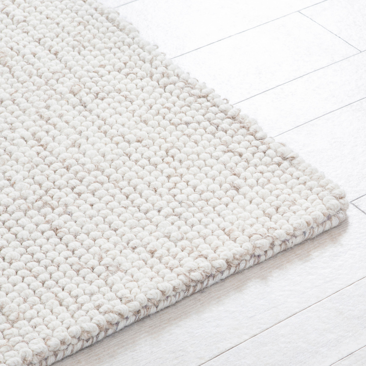 Pebbles Beige Large Wool Floor Rug - Pillow Talk