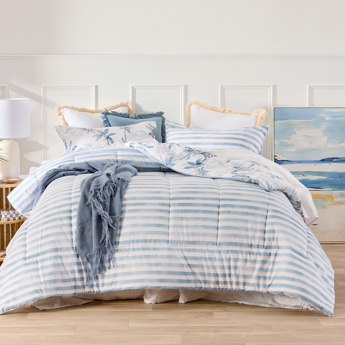Bahama Palm Reversible Comforter Set - Pillow Talk
