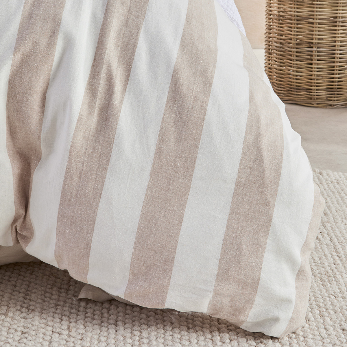 Washed Linen Cotton Stripe Quilt Cover Set - Pillow Talk