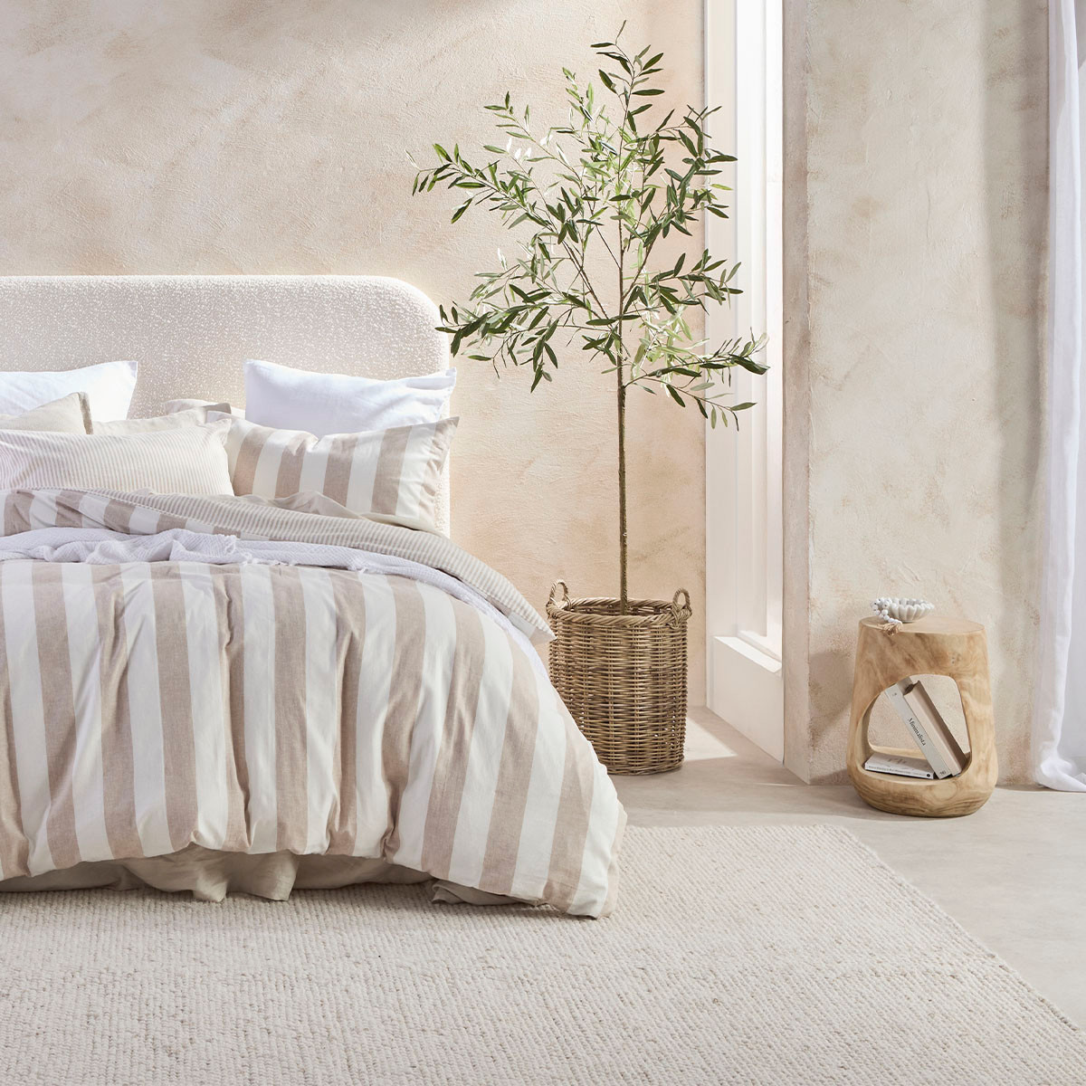 Pebbles Beige Large Wool Floor Rug - Pillow Talk