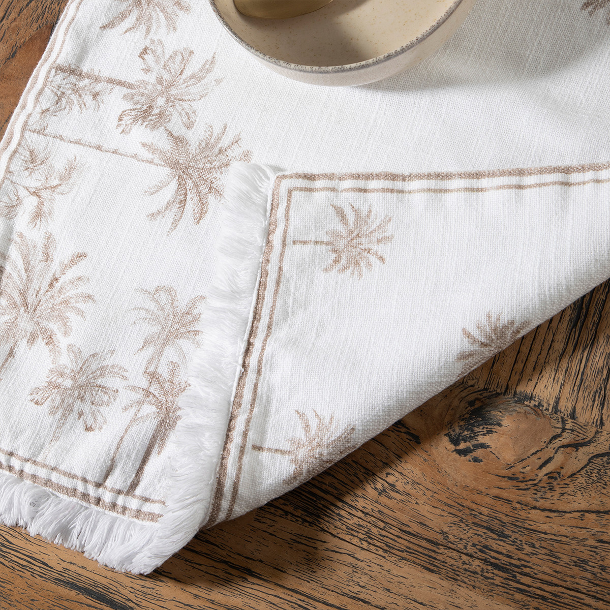 Tahiti Natural Reversible Table Runner - Pillow Talk