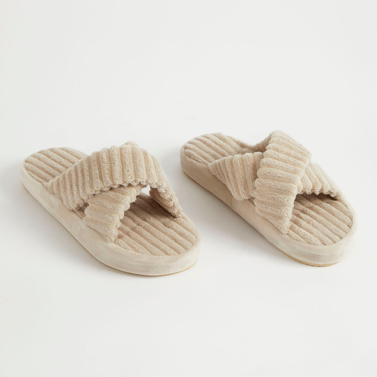 Lucy Cross Strap Home Slippers - Pillow Talk