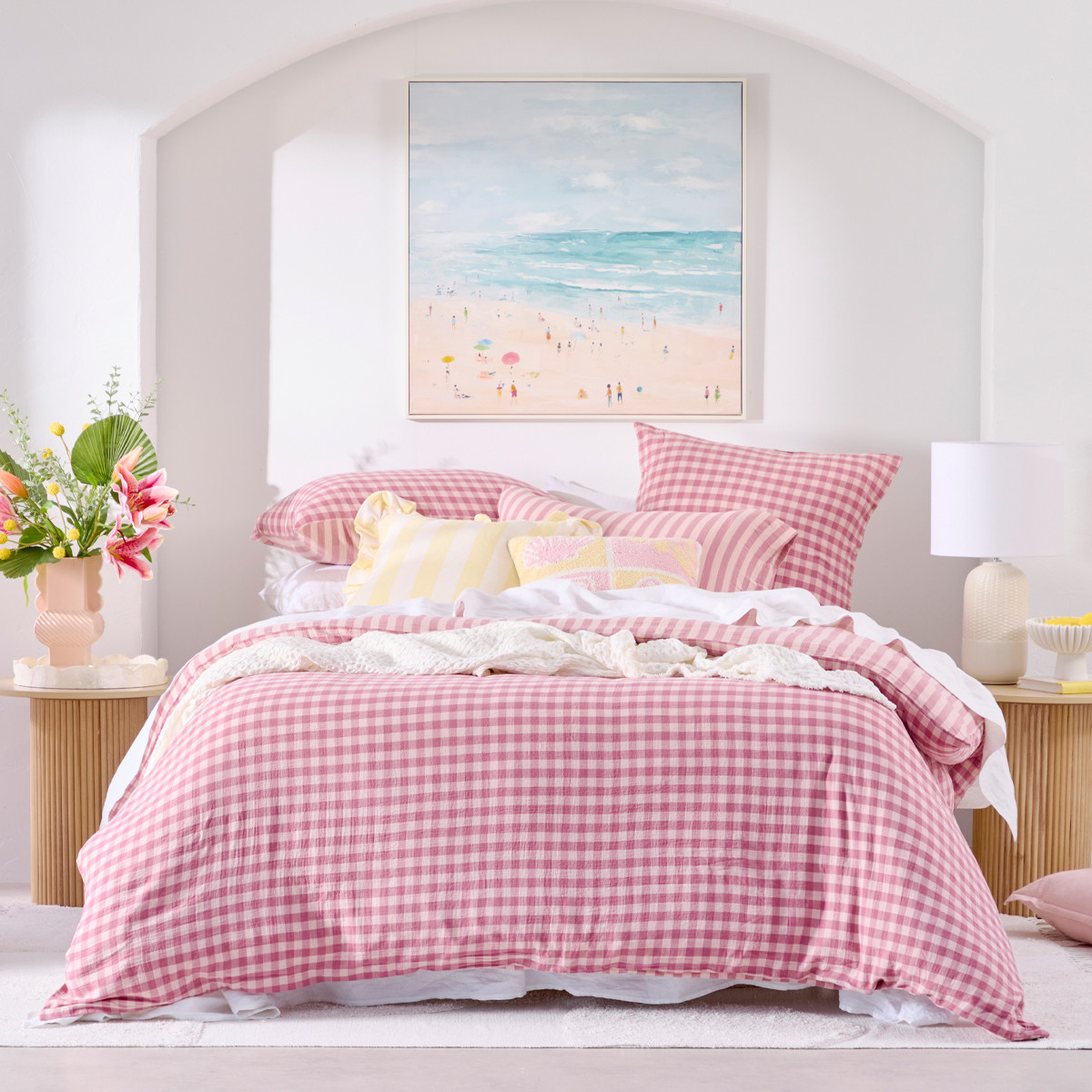 Maisie Pink Check Quilt Cover Set - Pillow Talk