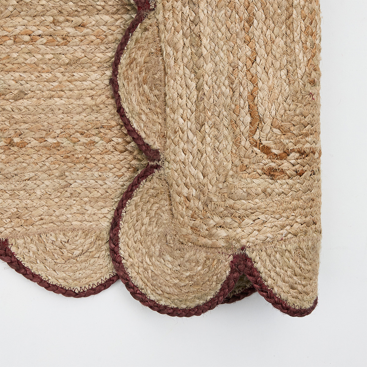 Aria Scalloped Brown Jute Indoor Mat - Pillow Talk