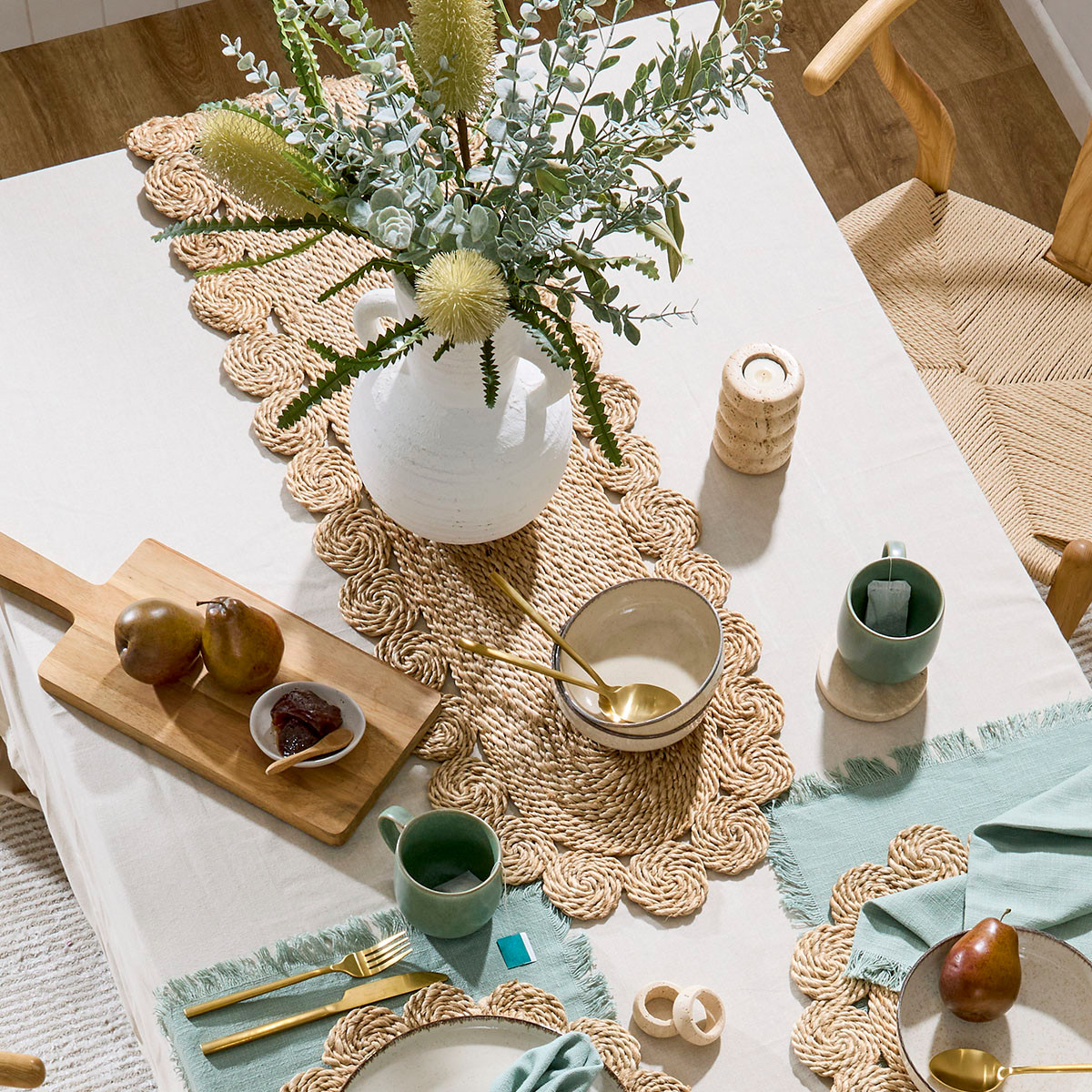 Sonora Oval Jute Table Runner - Pillow Talk
