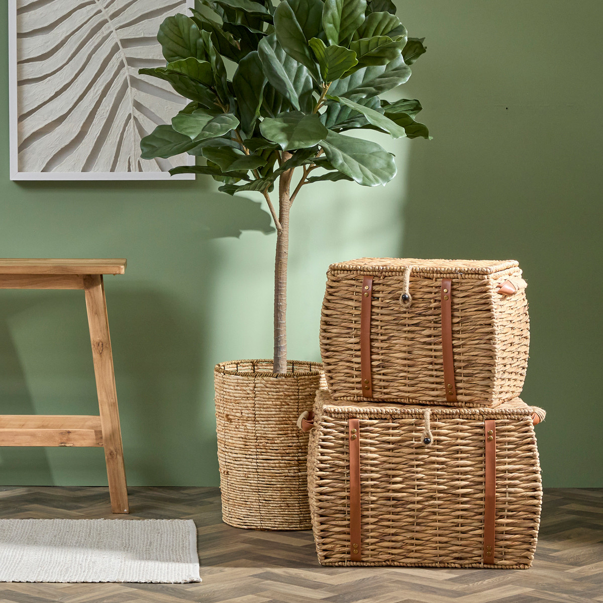 Hamptons Woven Storage Trunk Range - Pillow Talk