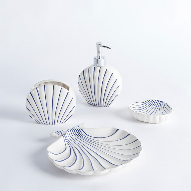 Shell Stripe Bathroom Accessories - Pillow Talk