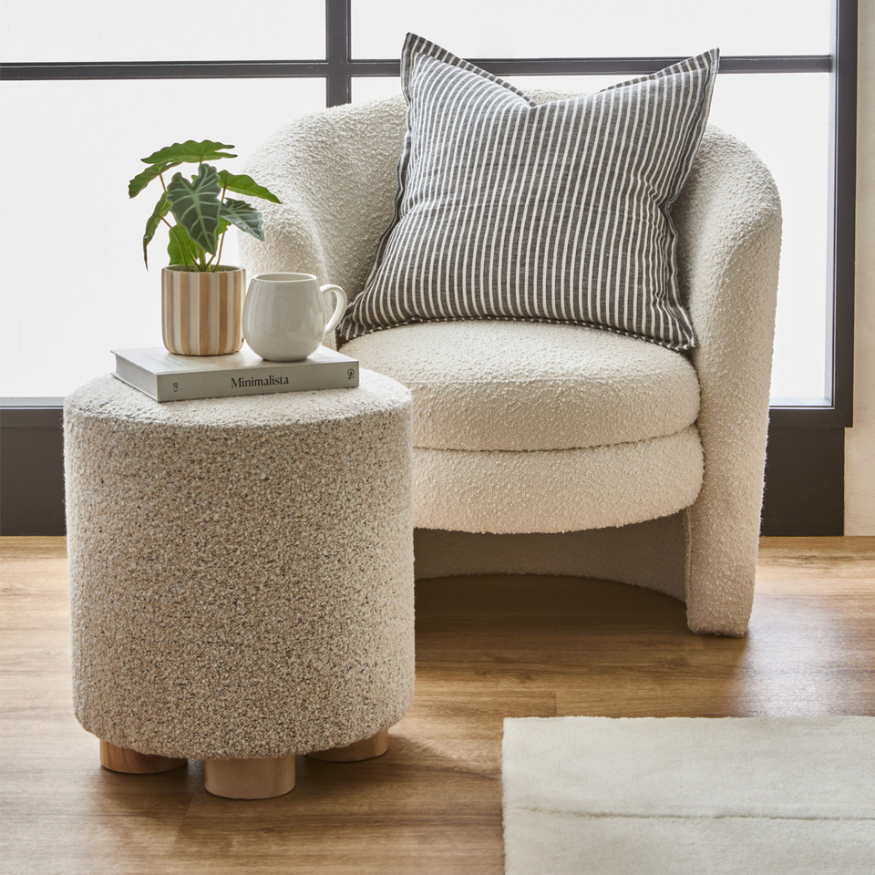 Elody Speckled Boucle Pouf - Pillow Talk