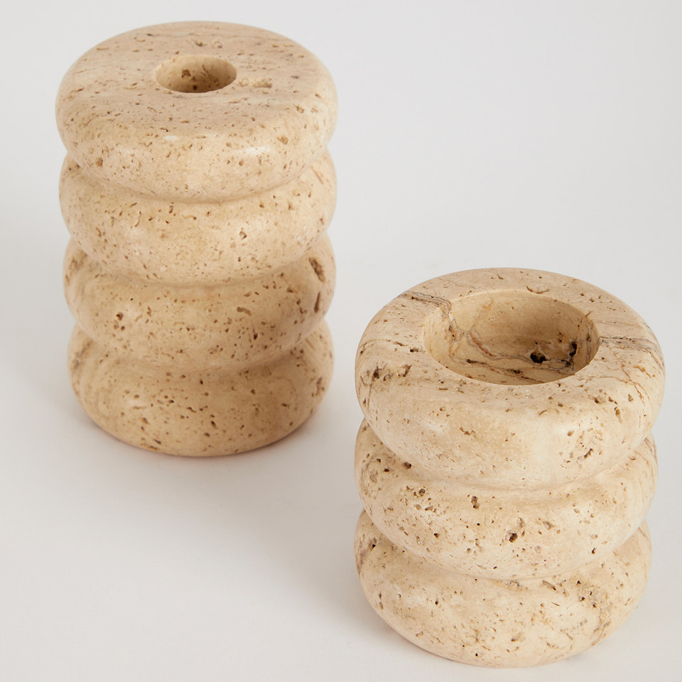 Travertine Candle Holder - Pillow Talk