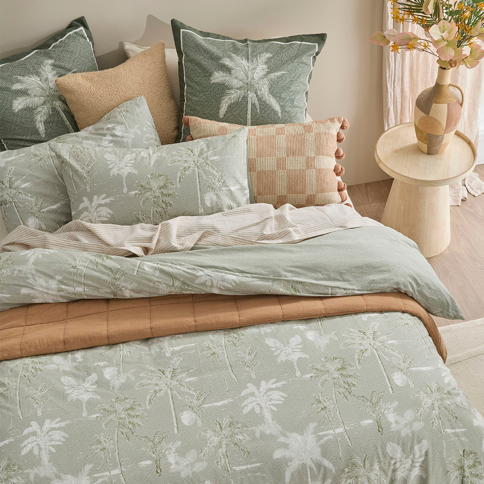 Cabello Palm Quilt Cover Set - Pillow Talk