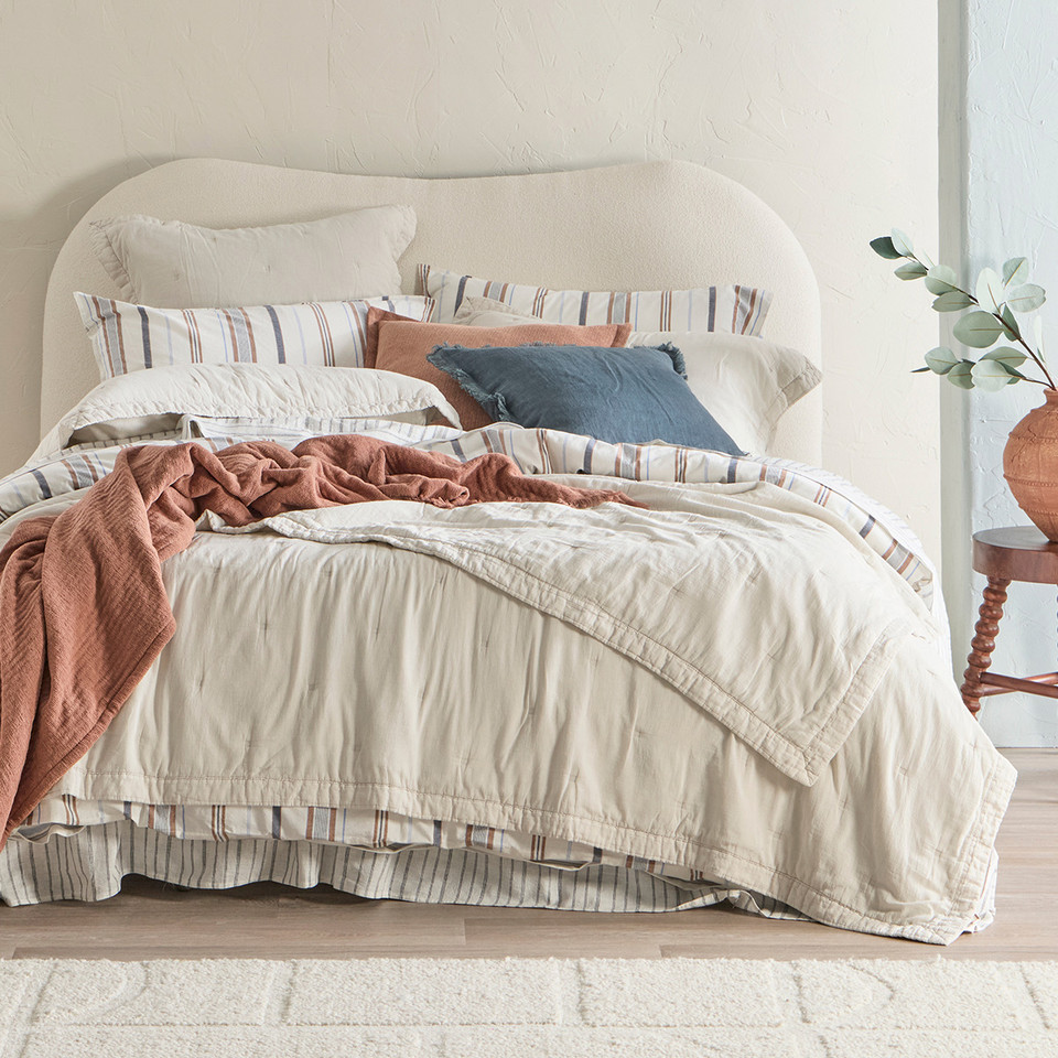 Leni Stone Washed Cotton Coverlet Set - Pillow Talk