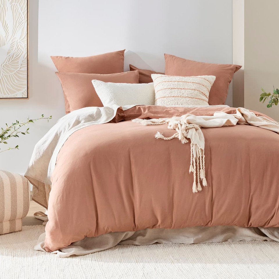 Australian Cotton Caramel Quilt Cover Set - Pillow Talk
