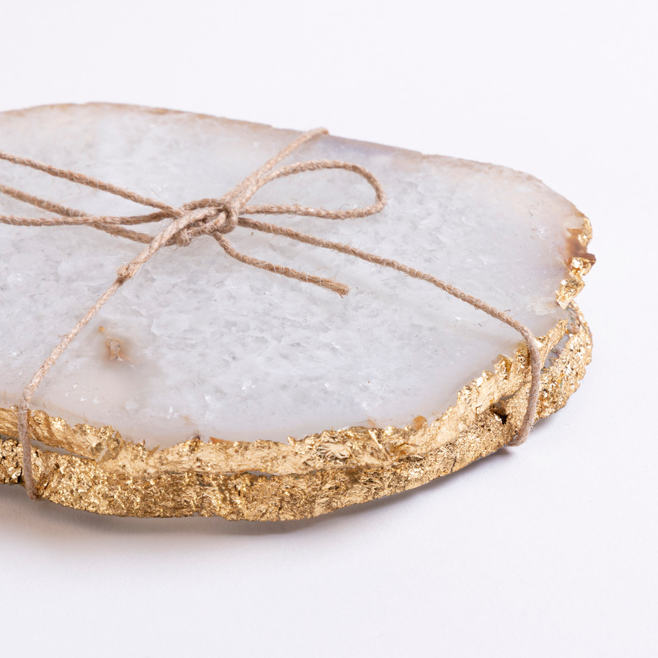 Salt Agate Coaster 2pk - Pillow Talk