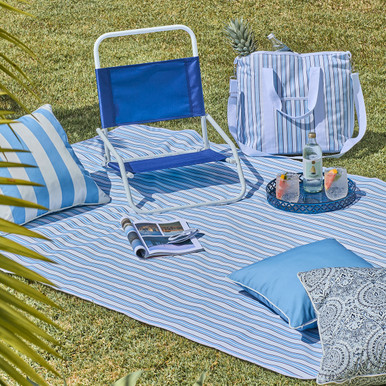 Avalon Stripe Large Picnic Blanket Pillow Talk