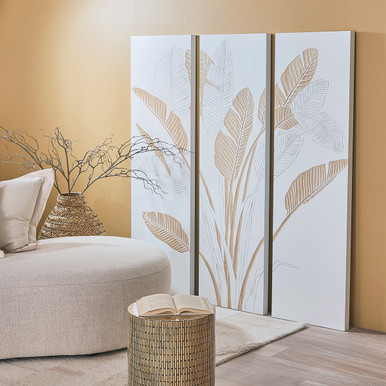 Peregian Carved Timber Wall Art Set of 3 - Pillow Talk