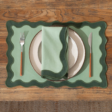 Maya Green Scalloped Placemat - Pillow Talk