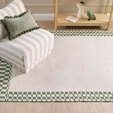 Finn Check Reversible Floor Rug - Pillow Talk