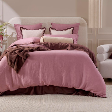 European Linen Rose Pink Quilt Cover Set - Pillow Talk