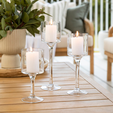 Glass candle stand store