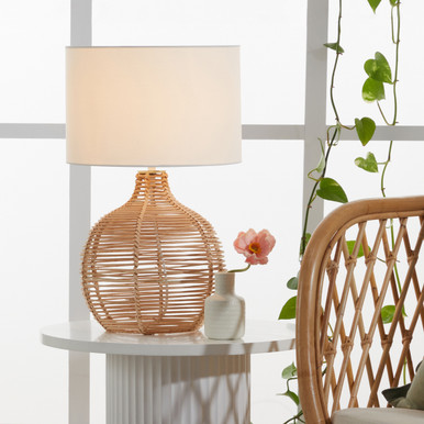 Douglas 50cm Rattan Table Lamp [HABLDOUG18] - Pillow Talk