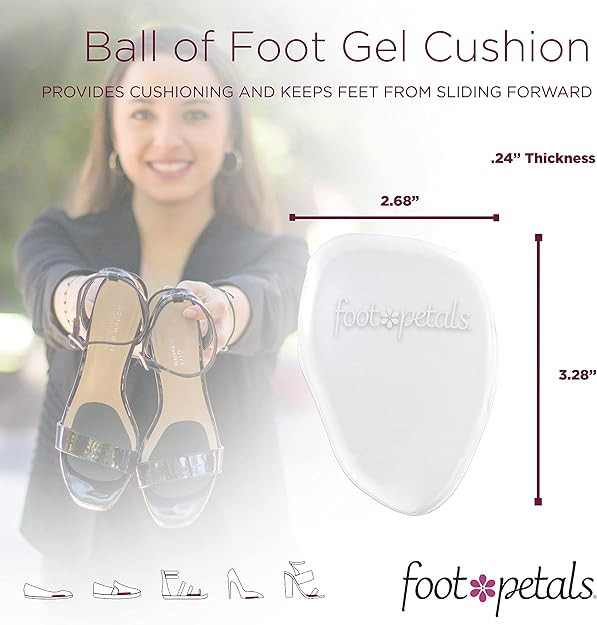 Ball of Foot Gel Cushions - 3 Pairs for Heels and Flats by Foot Petals ...