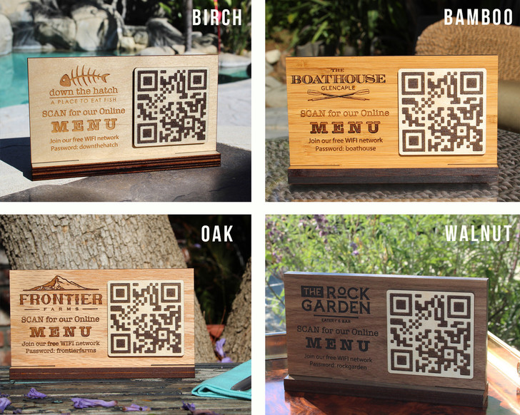 QR Scan Tabletop Menu Sign