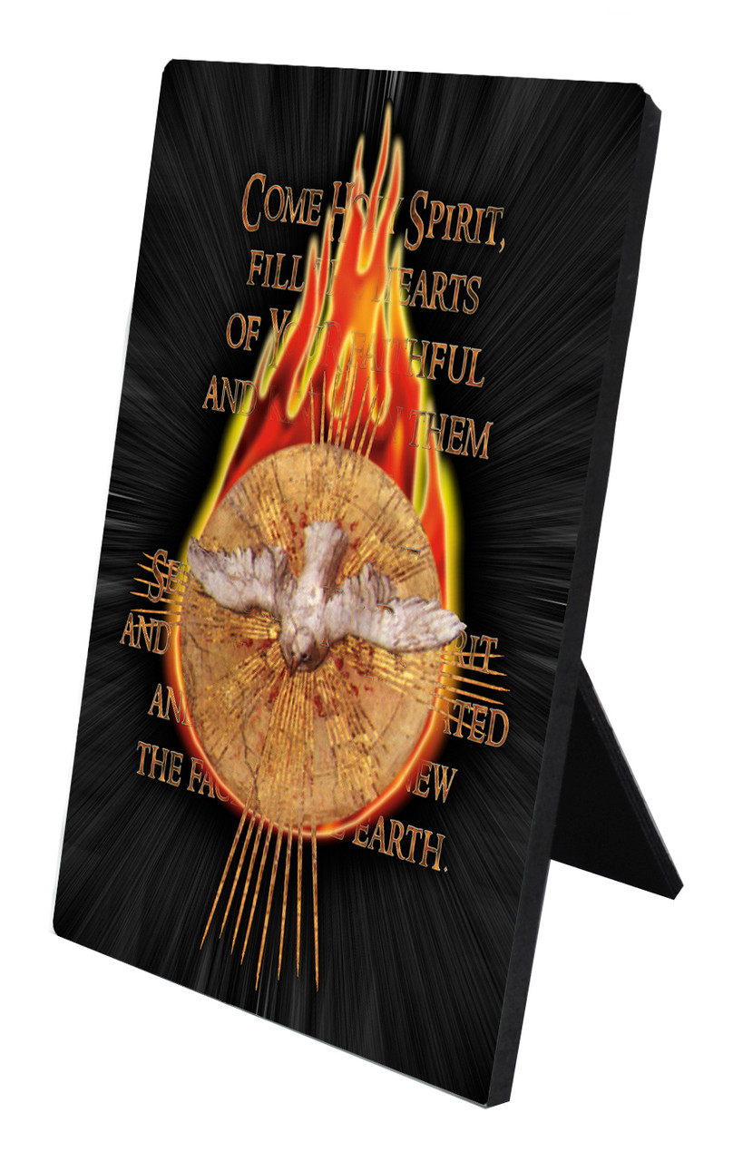 Holy Spirit with Fire Vertical Desk Plaque - Nelson Gifts Wholesale