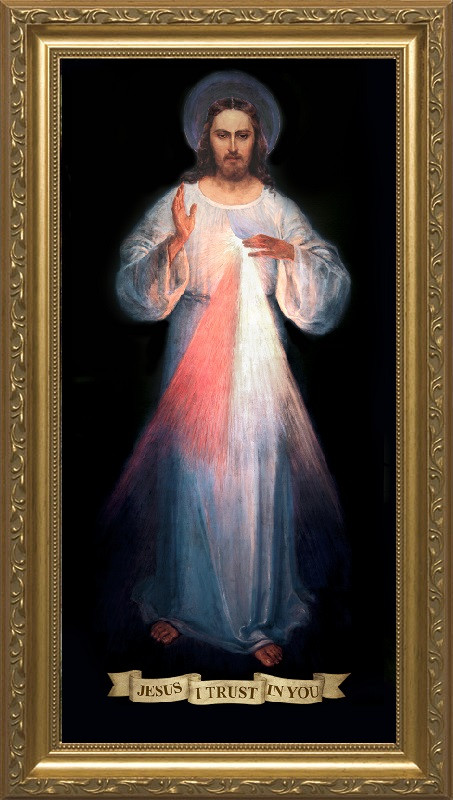 Divine Mercy Vilnius Original - Standard Gold Framed Art - Nelson Gifts ...