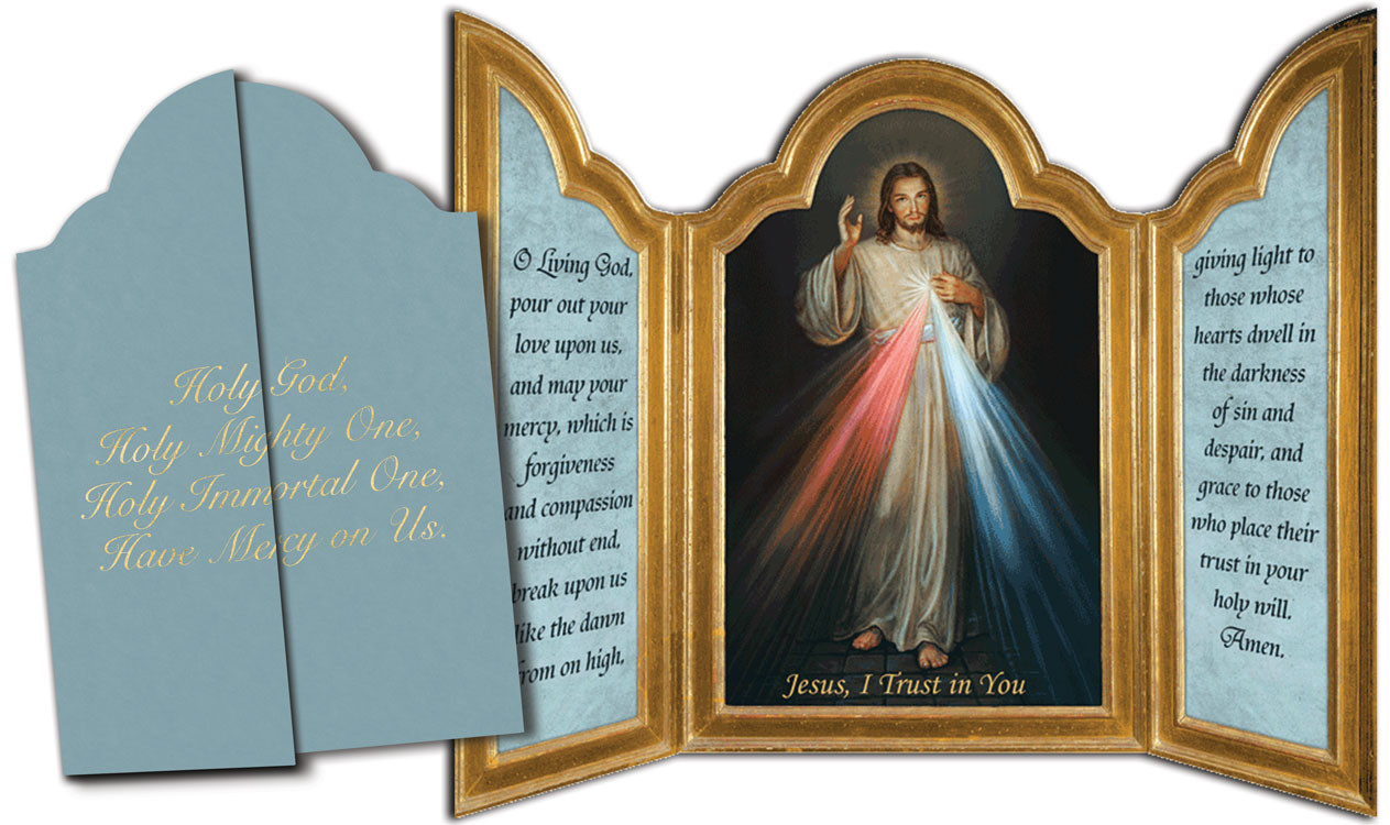 Divine Mercy Tri-fold Triptych Cards - Nelson Gifts Wholesale