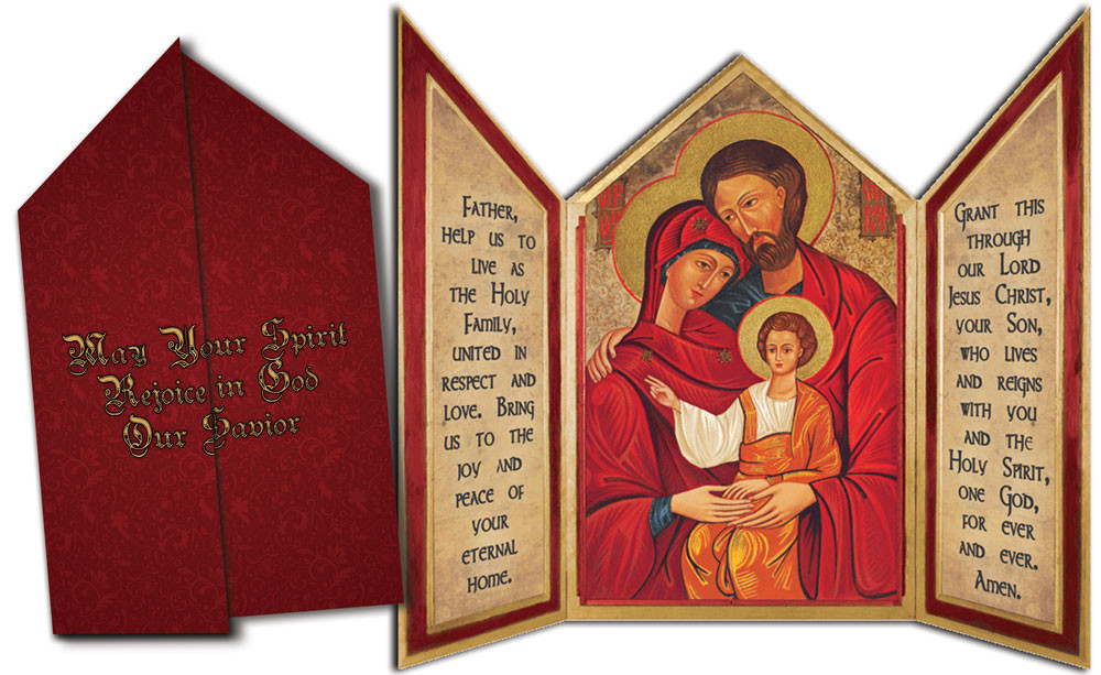 Holy Family Icon Tri-fold Triptych Cards - Nelson Gifts Wholesale