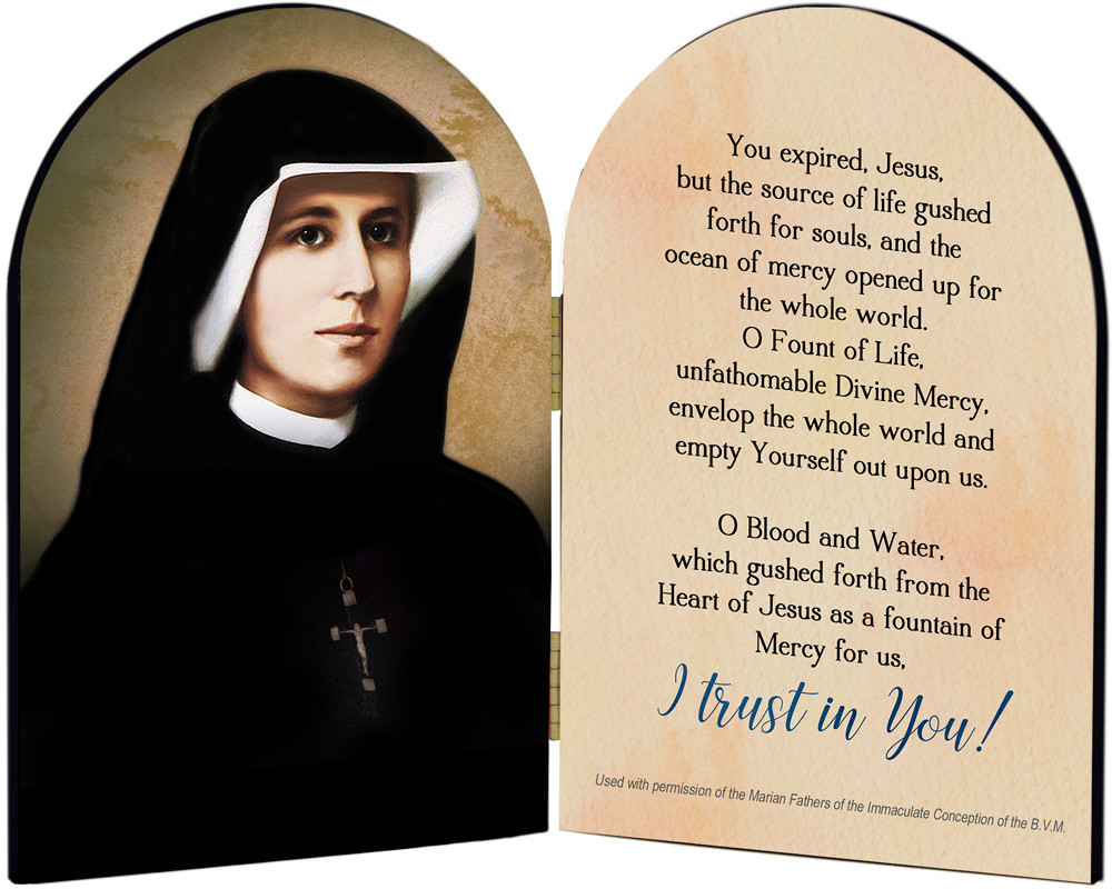 Saint Faustina Arched Diptych - Nelson Gifts Wholesale
