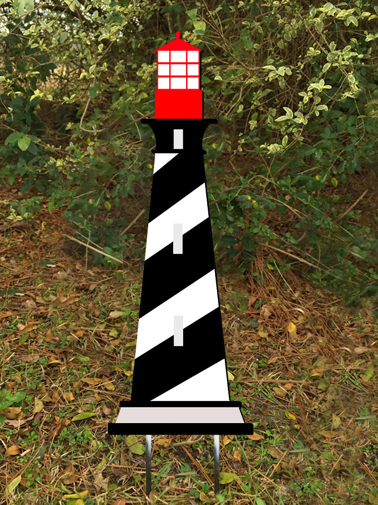 Outdoor Metal Art Black Lighthouse - Nelson Gifts Wholesale