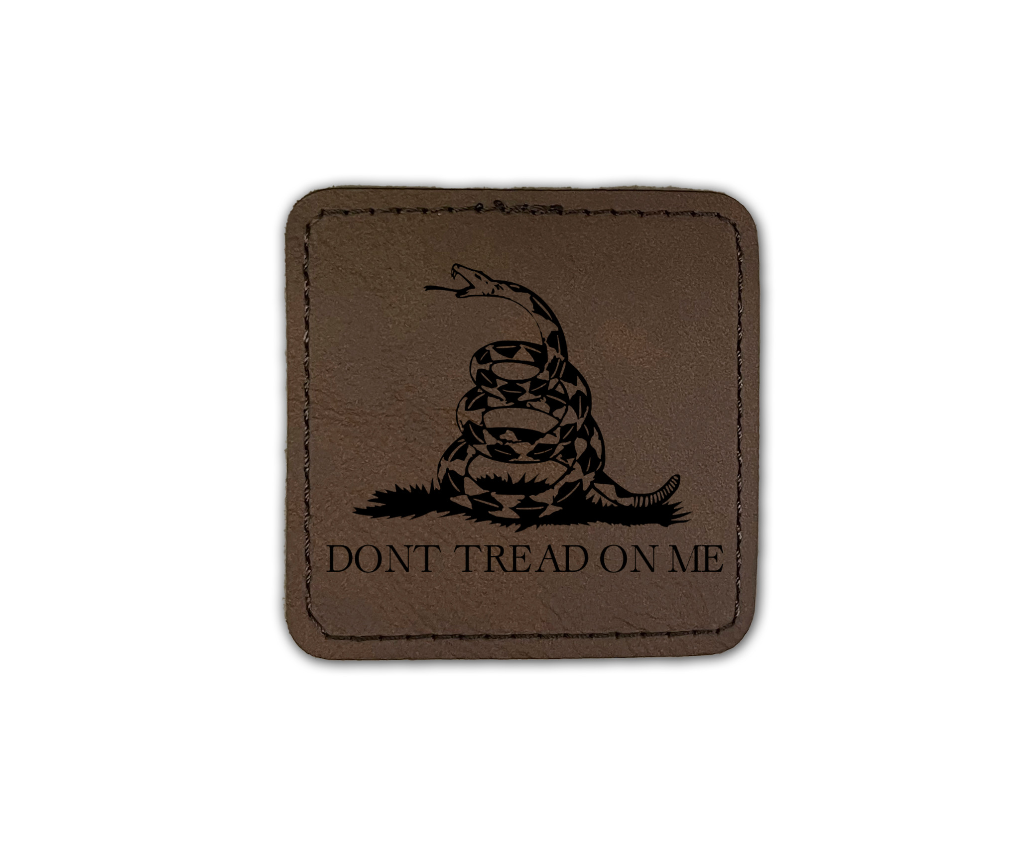 "Don't Tread on Me" Iron-On Square Leather Patch - Nelson Gifts Wholesale
