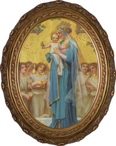 Madonna and Child by Enric M. Vidal Framed Oval Canvas - Nelson Gifts ...