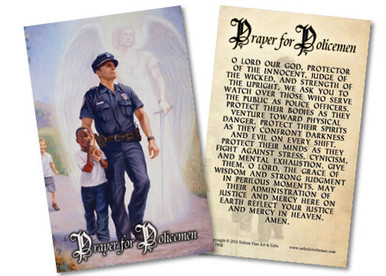 The Protector: Police Guardian Angel Holy Card with Prayer for ...