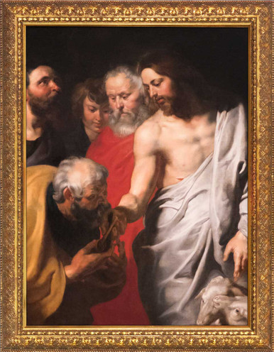Christ Giving the Keys to St. Peter by Peter Paul Rubens - Gold Framed ...