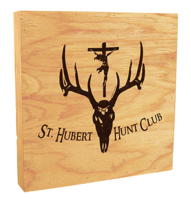 St. Hubert Hunt Club Symbol Rustic Box Art - Nelson Gifts Wholesale