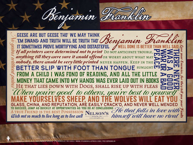 Benjamin Franklin Quote Poster - Nelson Gifts Wholesale