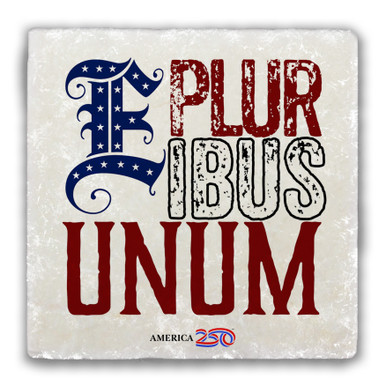 "E Pluribus Unum" Tumbled Stone Coaster - Nelson Gifts Wholesale