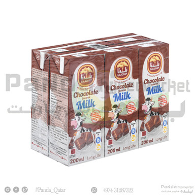 Baladna Milk Long Life Chocolate 200ml X 6
