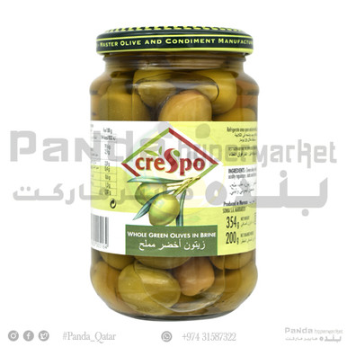 Crespo Whole Green Olives 354g - Panda.qa