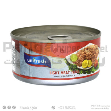 UniFresh Light Meat Tuna Flakes In SunFlower Oil 185GM - Panda.qa