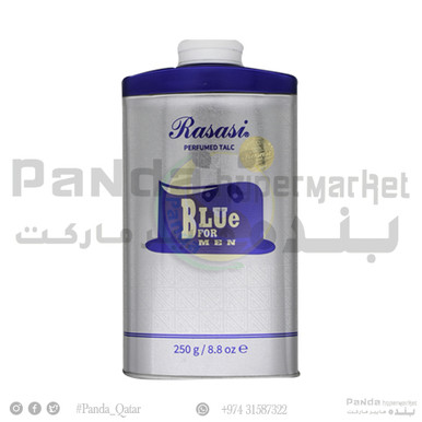 Rasasi Blue For Men Perfumed Talc 250gm - Panda.qa
