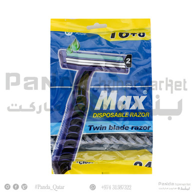 MAX Disposible Razor Blue Twin Blade 16+8 - Panda.qa